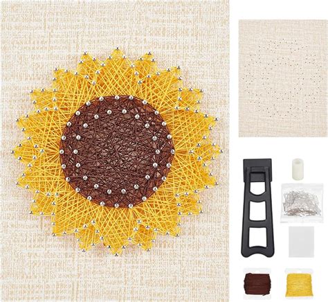 Webeedy Diy String Art Craft Kit For Adults Beginners Sunflower String