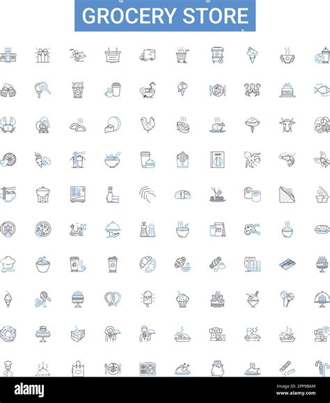 Grocery Store Outline Icons Collection Grocery Store Supermarket