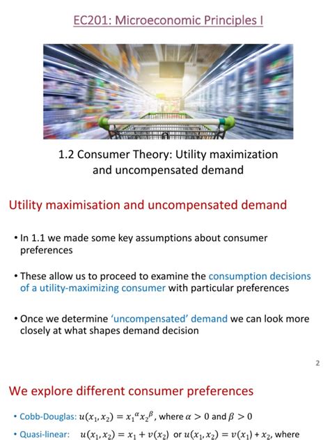 12 Utility Maximisation And Uncompensated Demand Pdf Demand Utility