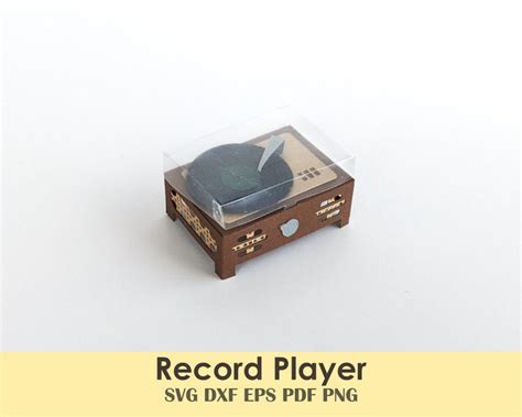 Mini Record Player Papercraft Template Beginner Cricut Activity Diy