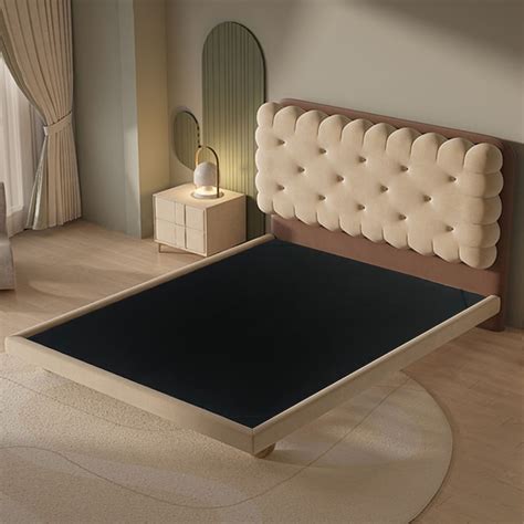 Bliss Velvet Cookie Shaped Modern Upholstered Bed Frame Casaspace