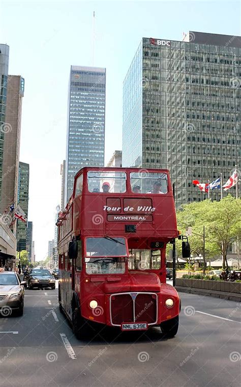 Montreal Travel Red Bus Editorial Stock Image Image Of Distance 25506809