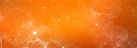 Orange Gradient Colors Nebula Cosmic Clouds Galaxy Stars Astrology
