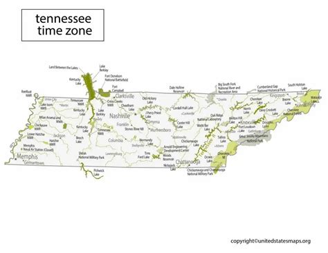 Tennessee Time Zone Map Time Zone Map For Tennessee