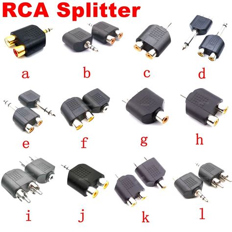 1 Pces Duplo Rca Macho F Mea Para Rca 3 5mm 6 35mm 6 5mm 1 
