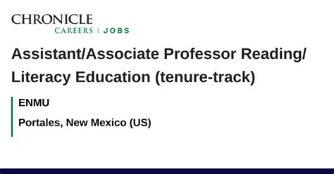 Assistantassociate Professor Readingliteracy Education Tenure Track