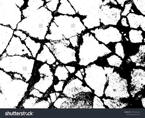 Cracks Concrete Texture White Blackcracked Earth Stock Illustration