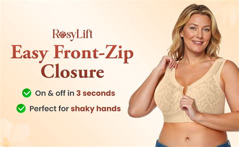 Rosylift Front Zipper Bras For Women No Underwire And Full Coverage