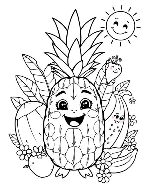 10 Free Pineapple Coloring Pages For Fun And Creativity