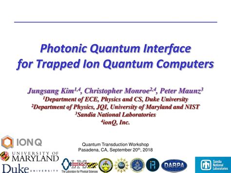 PPT Photonic Quantum Interface For Trapped Ion Quantum Computers PowerPoint Presentation ID