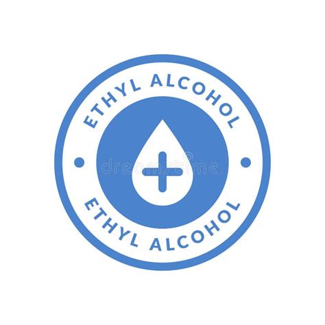 Ethyl Alcohol Product Label Blue Stock Vector Illustration Of Emblem