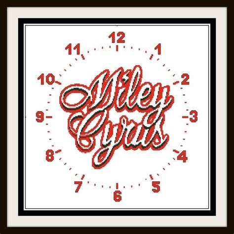 Pdf Cross Stitch Pattern Miley Cirus Logo Clock Downloader Chart