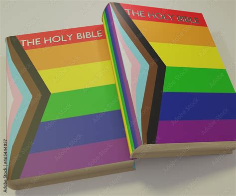 The Holy Bible In Rainbow Color For Gay Pride Flag Stock Illustration