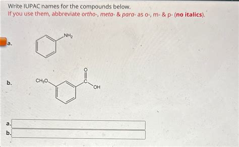 Solved Write IUPAC names for the compounds below.If you use | Chegg.com