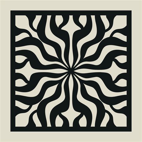 Laser Cut Vector Decotative Panel Cutout Silhouette With Geometric