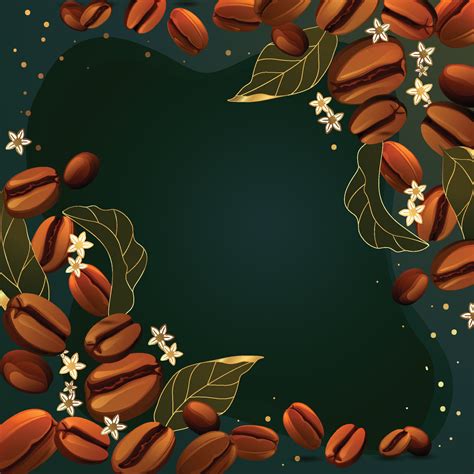 Granos De Café Con Fondo Verde 8530477 Vector En Vecteezy