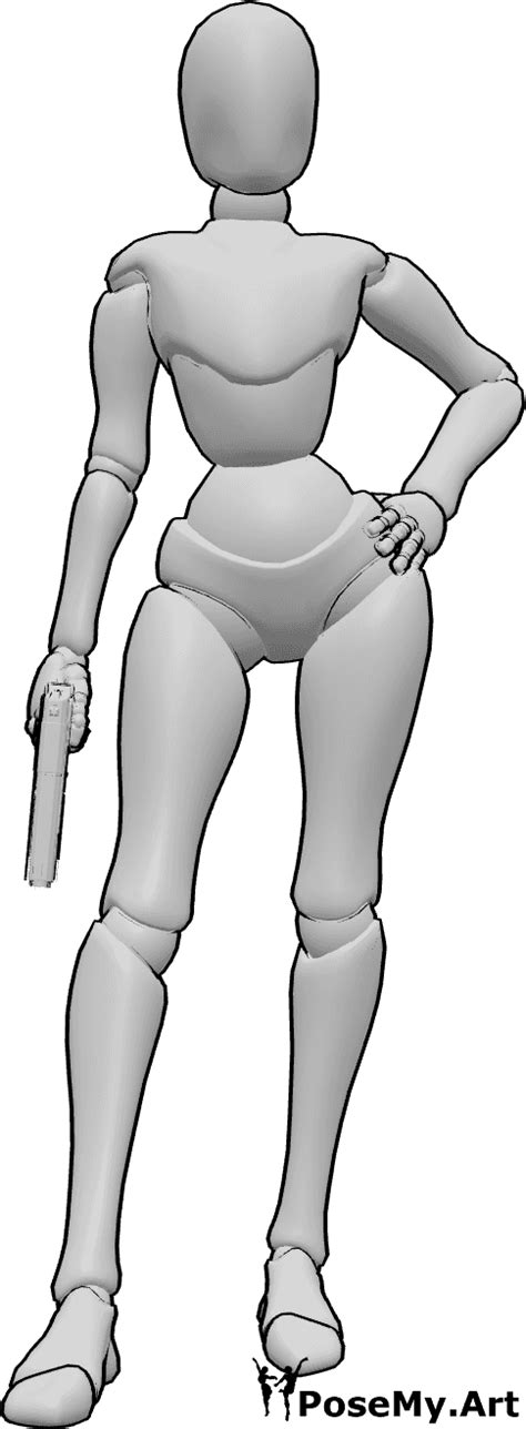 Pistol Pose References Female Pistol Standing Pose Posemyart