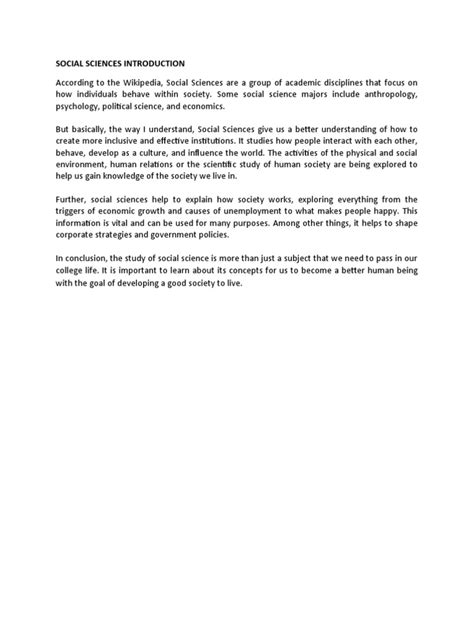 Social Science Introduction Pdf