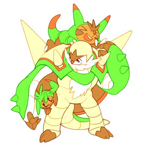 Chesnaught Chespin Quilladin Nintendo Pokemon 10s Black Eyes Claws Closed Mouth