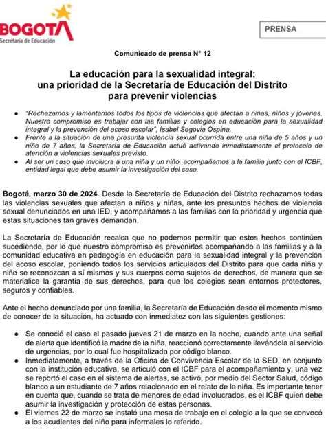 Rectora Y Docente De Colegio En Bosa Fueron Retiradas De Su Cargo Por Abuso Sexual Contra Una