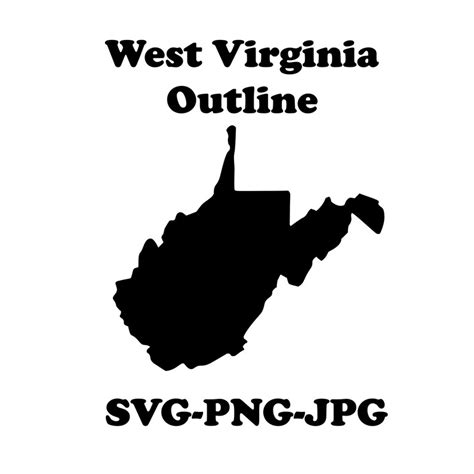 West Virginia Svg West Virginia West Virginia Outline Svg Etsy