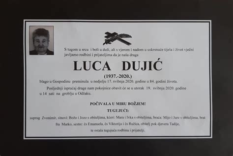 Luca Dujić Osmrtnice