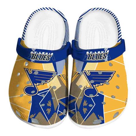 St Louis Blues Geometric Background Clog Vivacrocs