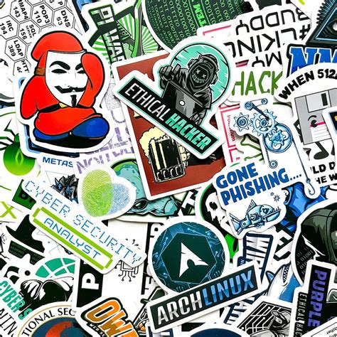 Pack Of 50 Cybersecurity Stickers Ethical Hacker Stickers Coding