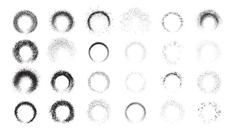 Premium Vector Set Of Black Rounded Splash Ink Brush Collection