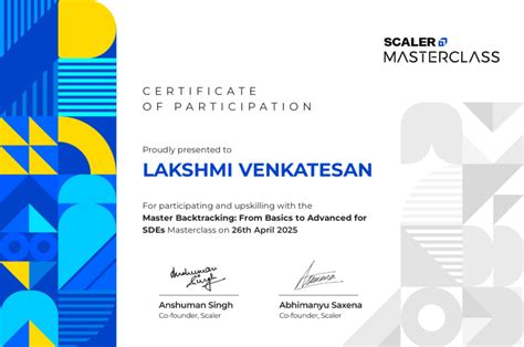 Certificate Master Backtracking From Basics To Advanced For Sdes Lakshmi Venkatesan