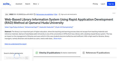 Web Based Library Information System Using Rapid Application Development Rad Method At Qamarul