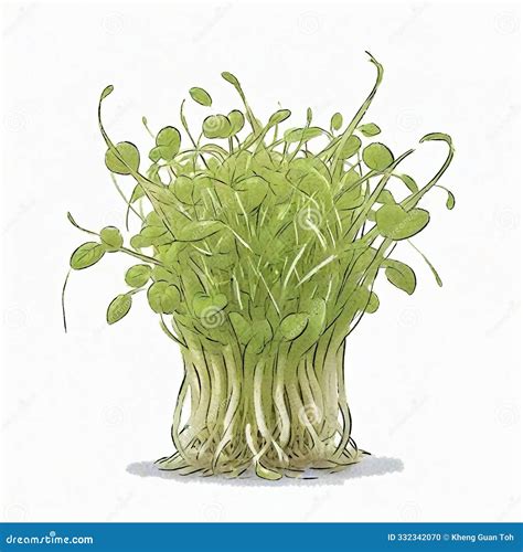 Bean Sprouts Watercolor Illustration Sketch Drawing Style Clipart