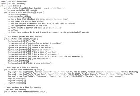 Solved In Main You Must Create A Menu Loop That Does The Chegg