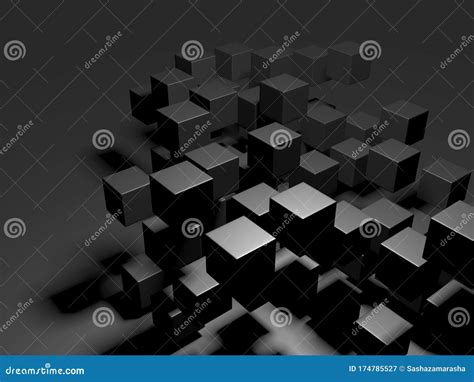 Abstract Dark Cubes Futuristic Design Background Stock Illustration Illustration Of Abstract