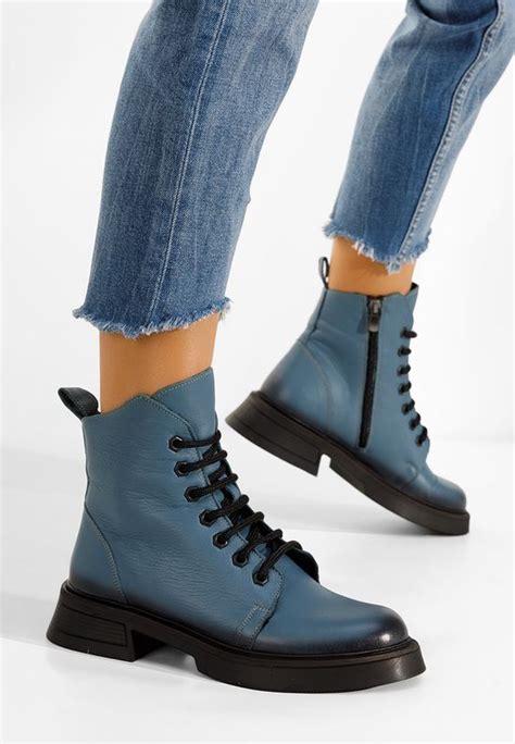 Bocanci Dama Piele Albastri Alvarez Zapatos