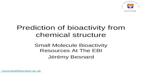 Ppt Prediction Of Bioactivity From Chemical Structure Dokumentips