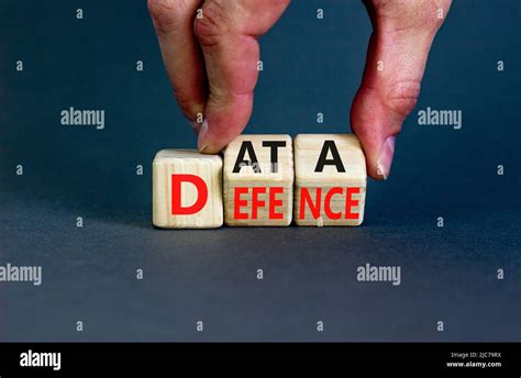 Data Defence Symbol Concept Words Data Defence On Wooden Cubes