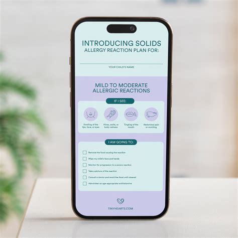 Introducing Solids Food Reaction Plan Tiny Hearts