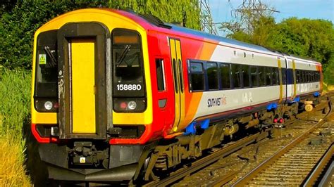 Swt Class 159s And 158s 159101 158882 158880 At A Sunny Redbridge