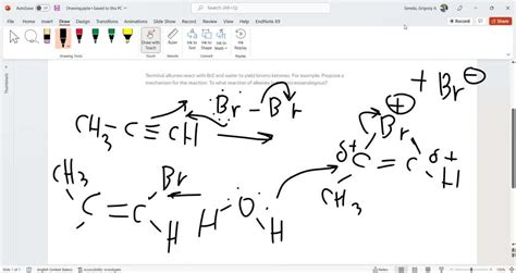 Solved Terminal Alkynes React With Br2 And Water To Yield Bromo Ketones For Example Propose A