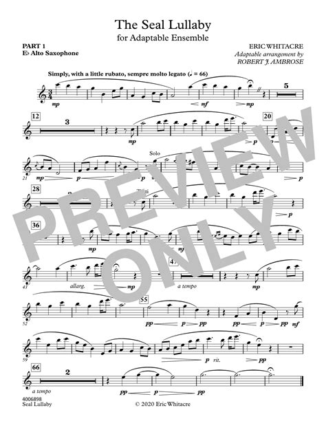 The Seal Lullaby For Flexible Wind Band Arr Robert J Ambrose Pt