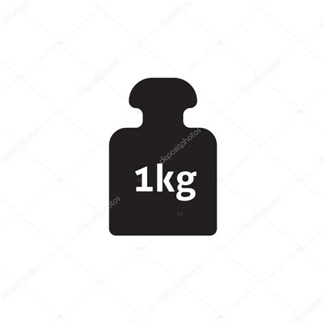 Gewicht 1 kg Vektorsymbol isoliert auf weißer, Kilogramm-Hantel ...