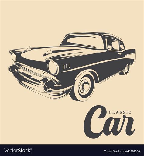 Classic Vintage Retro Car Design Royalty Free Vector Image