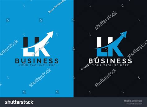 Simple Minimal Letter Lk Arrow Logo Stock Vector Royalty Free