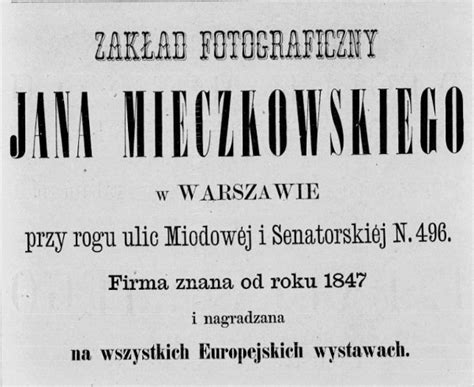 Leksykon Fotografów Warszawskich 1845 1945 Mieczkowski Jan