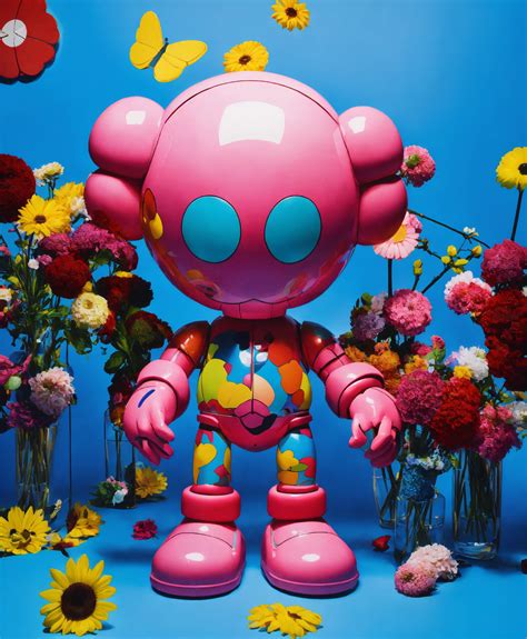 Lexica Kaws Flowers Jeff Koons Murakami Ceramics Robot Pop Art Blue