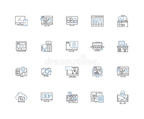 Cloud Data Line Icons Collection Storage Backup Security Accessibility Scalability