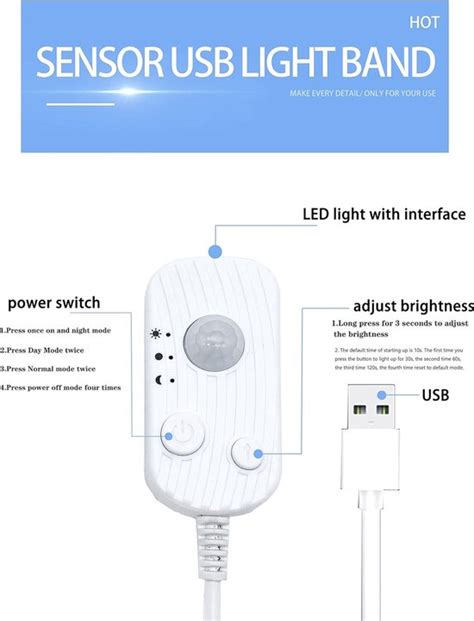 Usb Ledstrip Met Bewegingssensor Warmwit 3 Meter Dimbaar Led