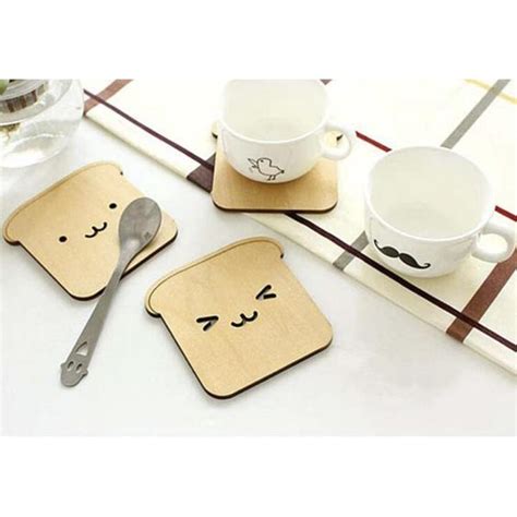 Bread Peces Wooden Tea Coasters Pack Of 6 Pecs Darazpk