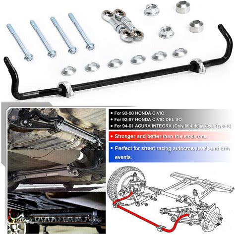Racing Rear Sway Bar 24mm End Link For 92 00 Honda Civic Ek 94 01 Acura
